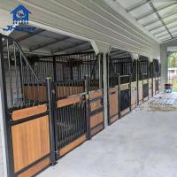 China Flexible Portable Bamboo Wooden Prefabricated Portable Horse Stall Box Horse Stable With Steel Frame for sale