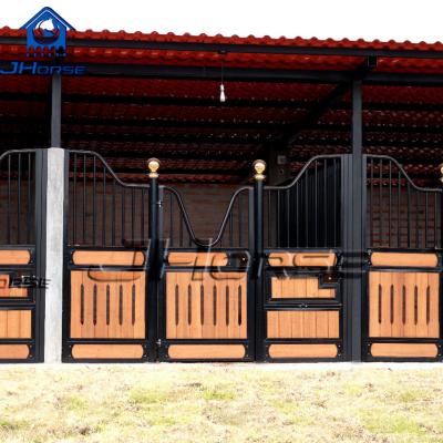 China Luxury Design Stable Front Partitions Bamboo And Wood Filling Horse Equipment for sale