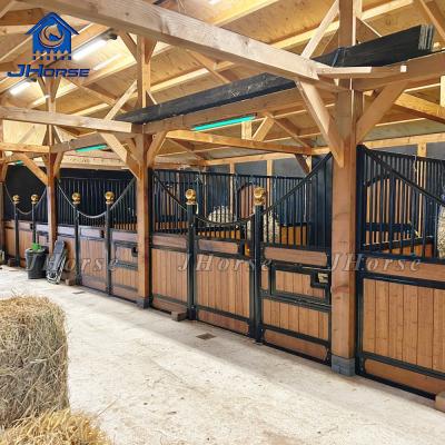 China Custom Horse Stable Stall Panels With Bamboo Infill Easy Assembly Portable Corral Fencing System for sale