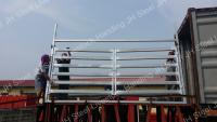 China Red White Painted Portable Horse Pens , 2.3m Height Galvanized Round Pen Panels for sale