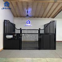 China Customizable Bamboo And Wood Filling Barn Stall Fronts Waterproof Horse Stable Front Panel With Feeder for sale