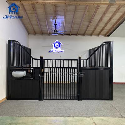 China Customizable Bamboo And Wood Filling Barn Stall Fronts Waterproof Horse Stable Front Panel With Feeder for sale