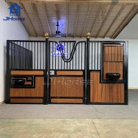 China Luxury Design Stable With Bamboo And Wood Front Panel Horse Barn Stalls Comfortable And Breathable Training Ground for sale