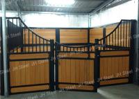 China 2mm Thickness Black Powder Coated Steel Frame Wood Filling Horse Stall Front for sale