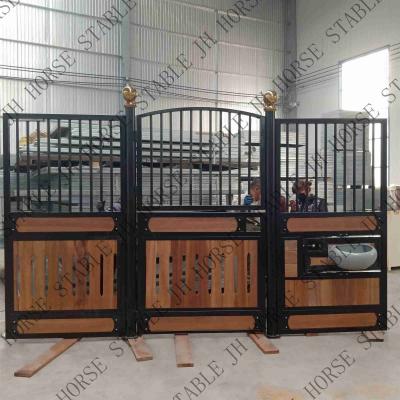 China Painting Steel Black Powder Coated Bamboo Portable Horse Stables for sale