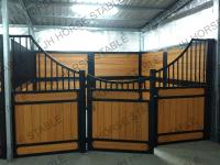 China Painting Steel Black Powder Coated Bamboo Portable Horse Stables for sale
