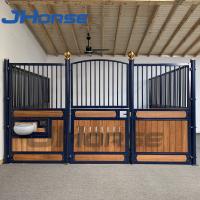 China Black Powder Coating Horse Stall Fronts European Bamboo Infill Economical Wood for sale