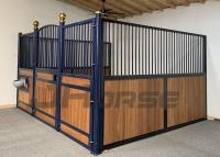 China Black Powder Coating Horse Stall Fronts European Bamboo Infill Economical Wood for sale