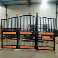 China Black Powder Coating Horse Stall Fronts European Bamboo Infill Economical Wood for sale