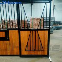 China Equine Bamboo Temporary Horse Stalls Pine Carbonized Boxes Sliding Door Painted for sale