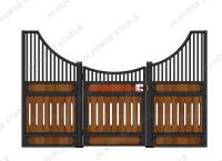 China Black Powder Coating Horse Stall Fronts Corrosion Resistant With Feeder for sale