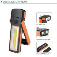 China COB Portable Magnetic Work Light Battery Operated With 1W LED On Head Magnetic Inspection Repair Emergency for sale