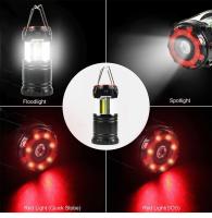 China 8.7x8.7x14.5(20.5)Cm Portable Outdoor Large LED Pop Up Lantern With Spot Light Warning Light for sale