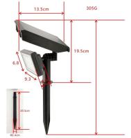 China 12LED Solar Powered LED Light ABS 1500mah 18650 Lithium Battery 21.5x13.5x8.5cm for sale