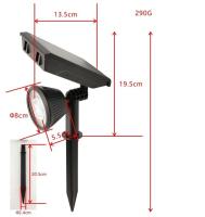 China Garden Solar Powered LED Light 8LED ABS 1500mah 18650 Lithium Battery 23x13.5x8.5cm for sale