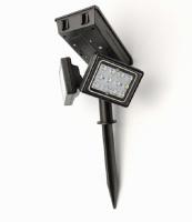China 24.5x15x14cm solar powered garden lED lights Double Heads 24LED ABS 2000mah 18650 Lithium Battery for sale