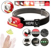 China Plastic Battery COB LED Head Lamp Rechargeable With Gesture Wave Sensor for sale