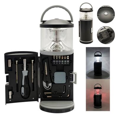 China 9.7x9.3x24.5cm LED COB Lantern 6pcs White 4pcs Emergency Light Flashing Red for sale