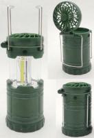 China Mini COB Pop Up LED Lantern With Fan 9x8.5x14.5(20.5) Cm 3X1W COB 300 Lumens Pull Up Or Down for sale