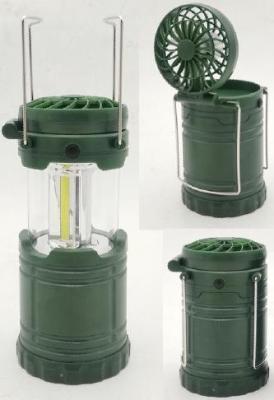 China Mini COB Pop Up LED Lantern With Fan 9x8.5x14.5(20.5) Cm 3X1W COB 300 Lumens Pull Up Or Down for sale