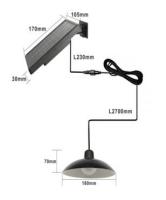 China ABS Black High Power Solar Light Classic Solar Panel Hanging Light 18x7cm 17x10.5x3cm for sale