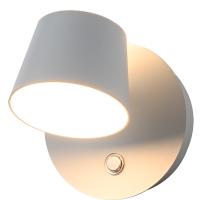 China Aluminum PC Rechargeable LED Wall Light Energy Saving Lighting White / Black for sale