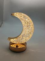 China Battery Powered Night Light Moon Shape Rechargeable Table Lamp 3.7V 1200mA 18650 Lithium Battery for sale