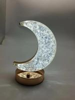 China Battery Powered Night Light Moon Shape Rechargeable Table Lamp 3.7V 1200mA 18650 Lithium Battery for sale