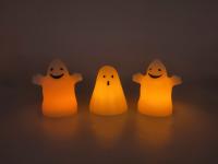 China Wax Little Ghost Candle LED Light 3pk 1 On-Off 7.3*6.5*8.7cm 1CR2032 Battery for sale