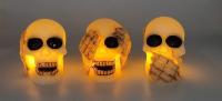China White Wax Skull LED Light With Freehand Sketch 7.5*10.5*10cm 8.5*10.5*10cm 7*10.5*10cm for sale
