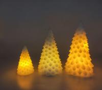 China 3pk Halloween Wax Pinecone LED Light  11*11*19.5cm 9.2*9.2*16.8cm 6*6*10.5cm for sale