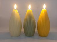 China 1CR2032 Battery Colorful Wax Lantern Candle Flat LED Light 6.8*6.8*14.9(17.9)Cm for sale
