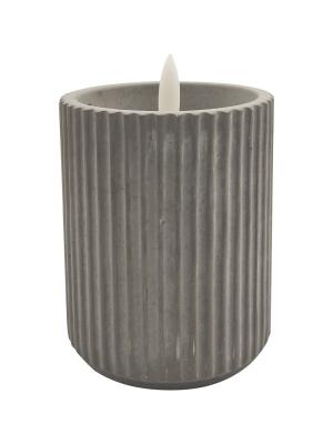 China Cement Round LED Candle 1 LED On-Off 8.1*8.1*10(11.8)Cm  315g for sale