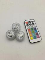 China Outdoor Waterproof LED Pool Light RGB Remote Tea Lights LED 3pcs RGB2835 for sale