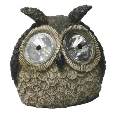 China Polycrystalline Silicon Resin Solar Powered LED Lawn Light Cute Owl Shape 4.3*4.1cm for sale