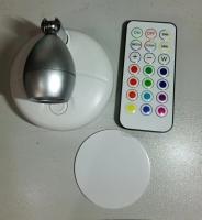 China RGB Remote Spotlight With Adjustable Angle 1*RGB5050 0.5W ABS White Silver 76*73mm for sale