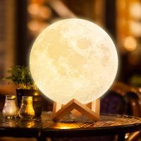 China Rechargeable Moon Lamp Dia 14.5cm 3D Moon Lights For  Adult Kids Bedroom Christmas Gifts for sale