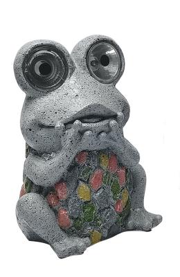 China Frog Shaped Solar Powered Resin LED Lawn Light 2* Polycrystalline Silicon Resin Solar Panel for sale