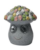China Mushroom Shaped Polycrystalline Silicon Resin Solar Powered LED Lawn Light 5.4*3.2 Cm for sale