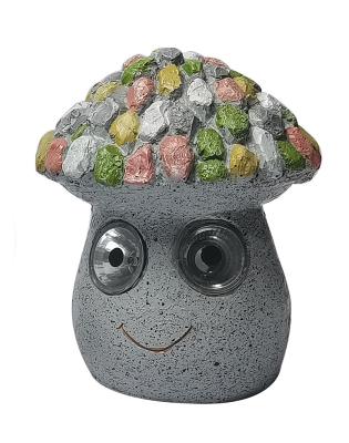 China Mushroom Shaped Polycrystalline Silicon Resin Solar Powered LED Lawn Light 5.4*3.2 Cm for sale
