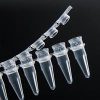 China Clear / White PCR Reaction Tube , PP 8 Well Strip Tubes Lab Use for sale