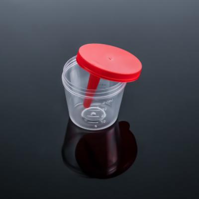 China Transparent Disposable Specimen Container , 90ml Sterile Urine Cup for sale