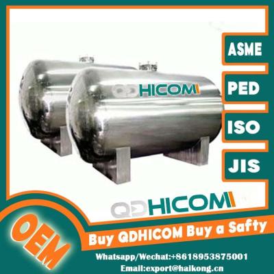 China High Efficiency Air Flow Horizontal Receiver Tank Polished Stainless Steel For Medical Facilities for sale