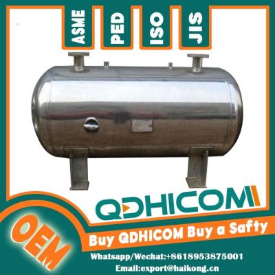 China Horizontal Air Compressor Buffer Tank Food Grade Stainless Steel Air Surge Receiver Tank for sale