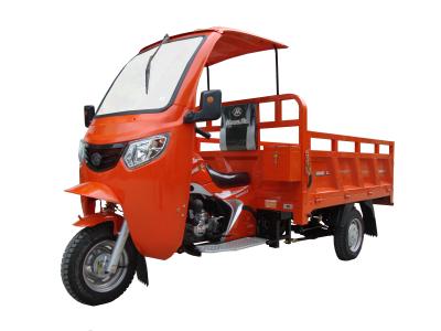 China Orange 200cc 250cc Three Wheel Cargo Motorcycle with Driver Cabin - 1000kg Load Capacity & 65km/h Speed for sale