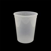 China OEM Customized Logo PP Cup Clear Plastic Deli Containers With Snap On Lid for sale