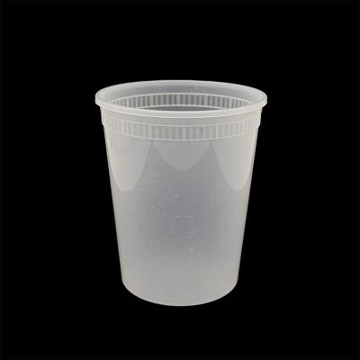 China OEM Customized Logo PP Cup Clear Plastic Deli Containers With Snap On Lid for sale