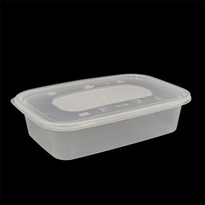 China 520ml Snap On Lid PP Rectangular Container Plastic Food Packaging Box For Sandwich for sale