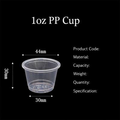 China Heat Resistant 1oz PP Round Container Takeout Plastic Storage Containers For Jelly Sauces for sale