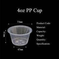 China 4oz Polypropylene Food Storage Container Clear Plastic Food Container for Jelly Sauce for sale